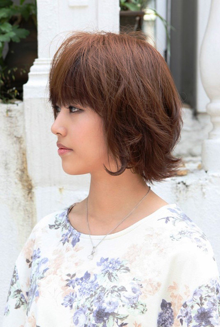 Cute Layered Short Brown Bob Hairstyle