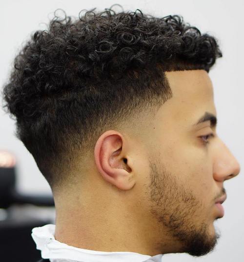 Dry Moussed Temple Drop Fade Hairstyles For Men